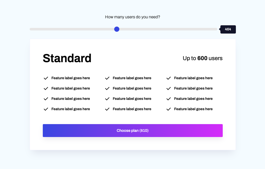 Usage Based Range Slider Pricing | Free Webflow Component